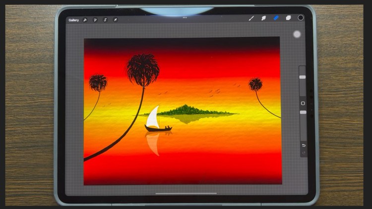 Seascape Digital Painting With Ipad Procreate For Beginners Free